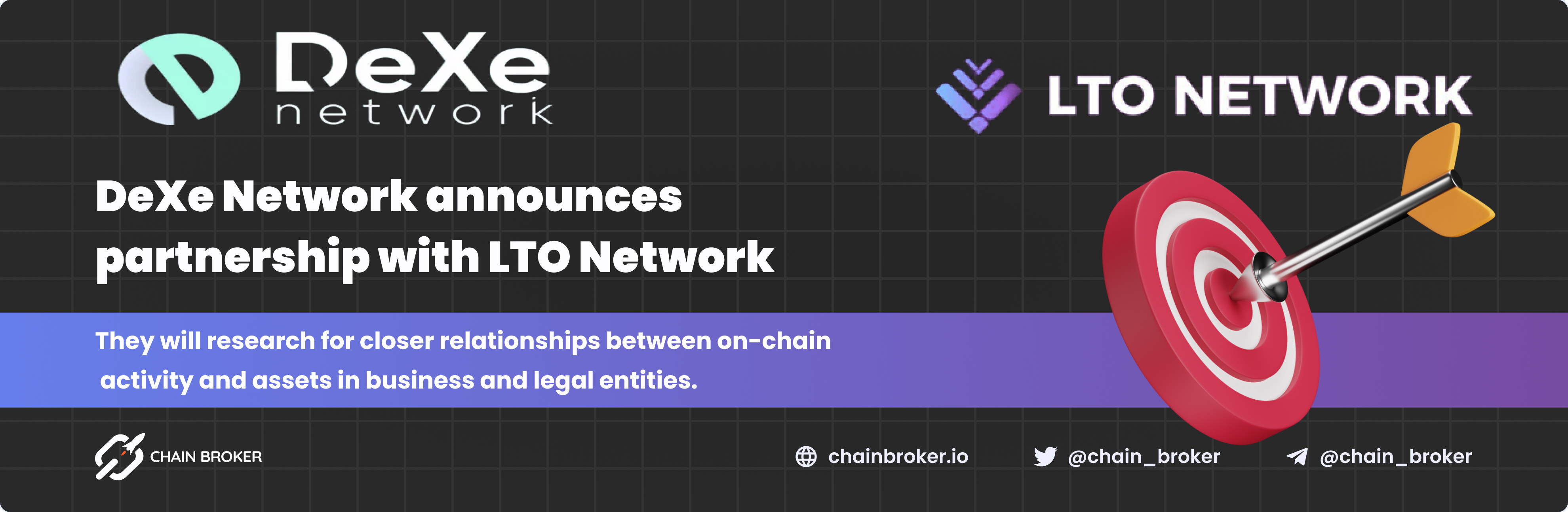DeXe Network has announced partnership with LTO Network. | Chain Broker